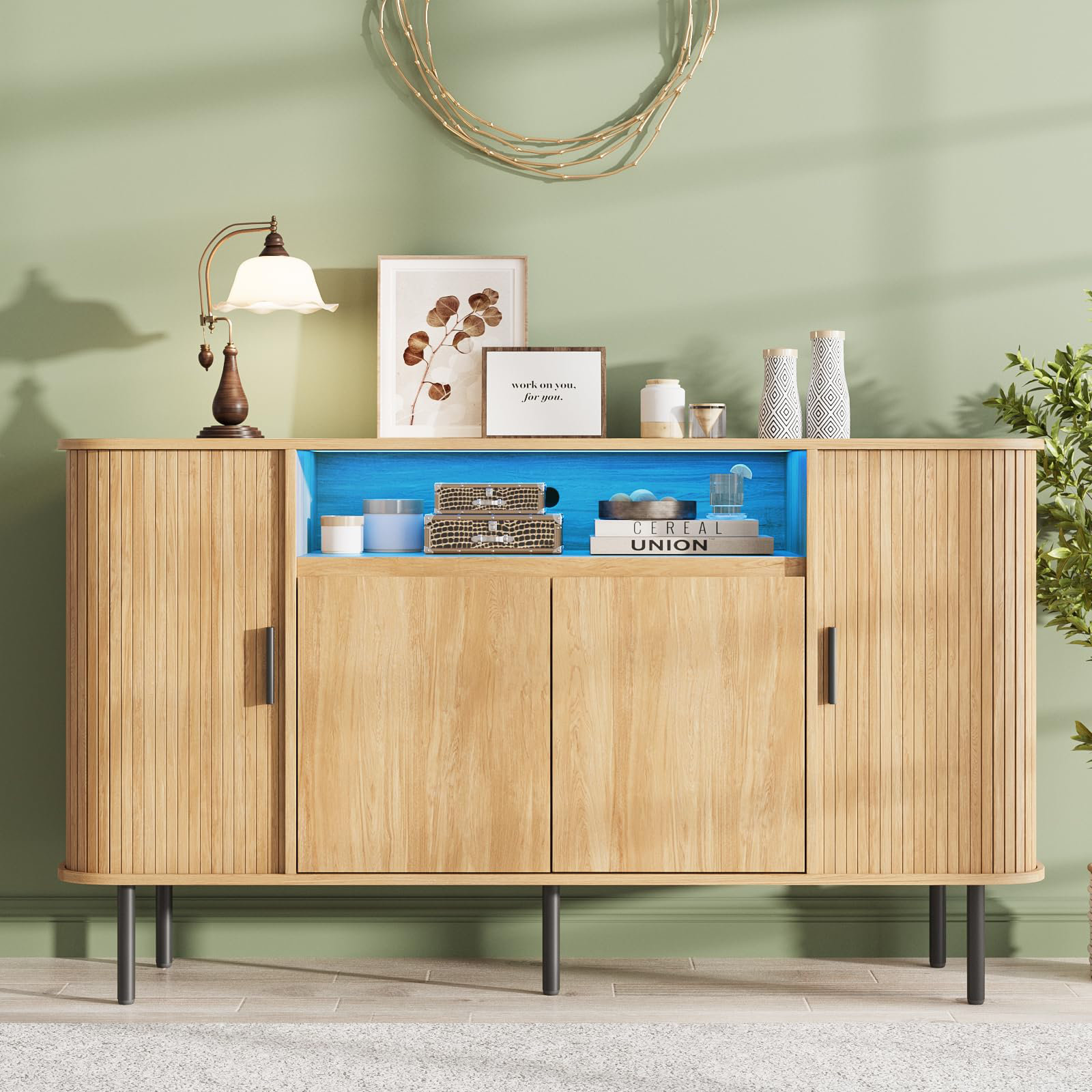 Ebern Designs 55" Buffet Cabinet With Storage | Wayfair